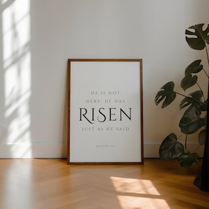 Matthew 28:6, He is Not Here He Has Risen, He is Risen Printable ...