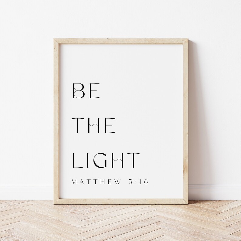 Matthew 5:16 Be the Light Printable Bible Verse Printable - Etsy