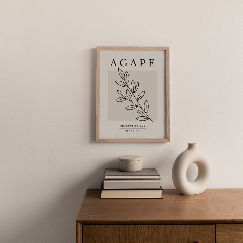 Agape Printable Wall Art, the Love of God Print, Christian Printable ...