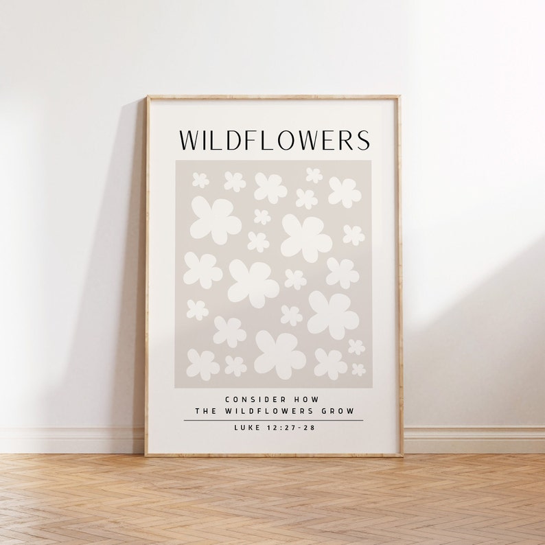 Luke 12:27, Consider How the Wildflowers Grow, Bible Verse Wall Art ...