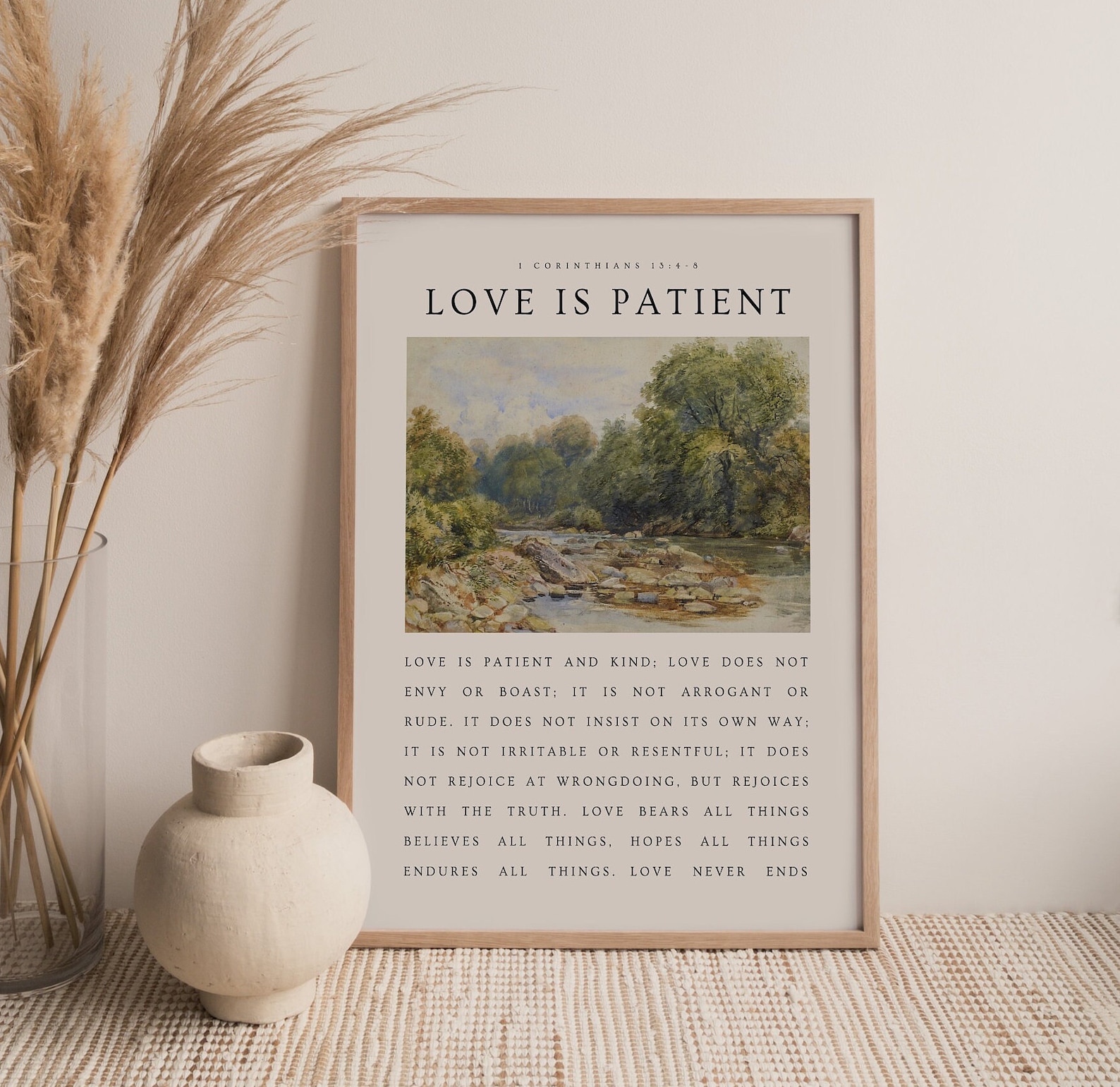 1 Corinthians 13:4-8, Love is Patient Love is Kind, Vintage Christian ...