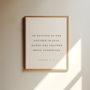 Romans 12:10, Be Devoted to One Another in Love, Christian Printable ...