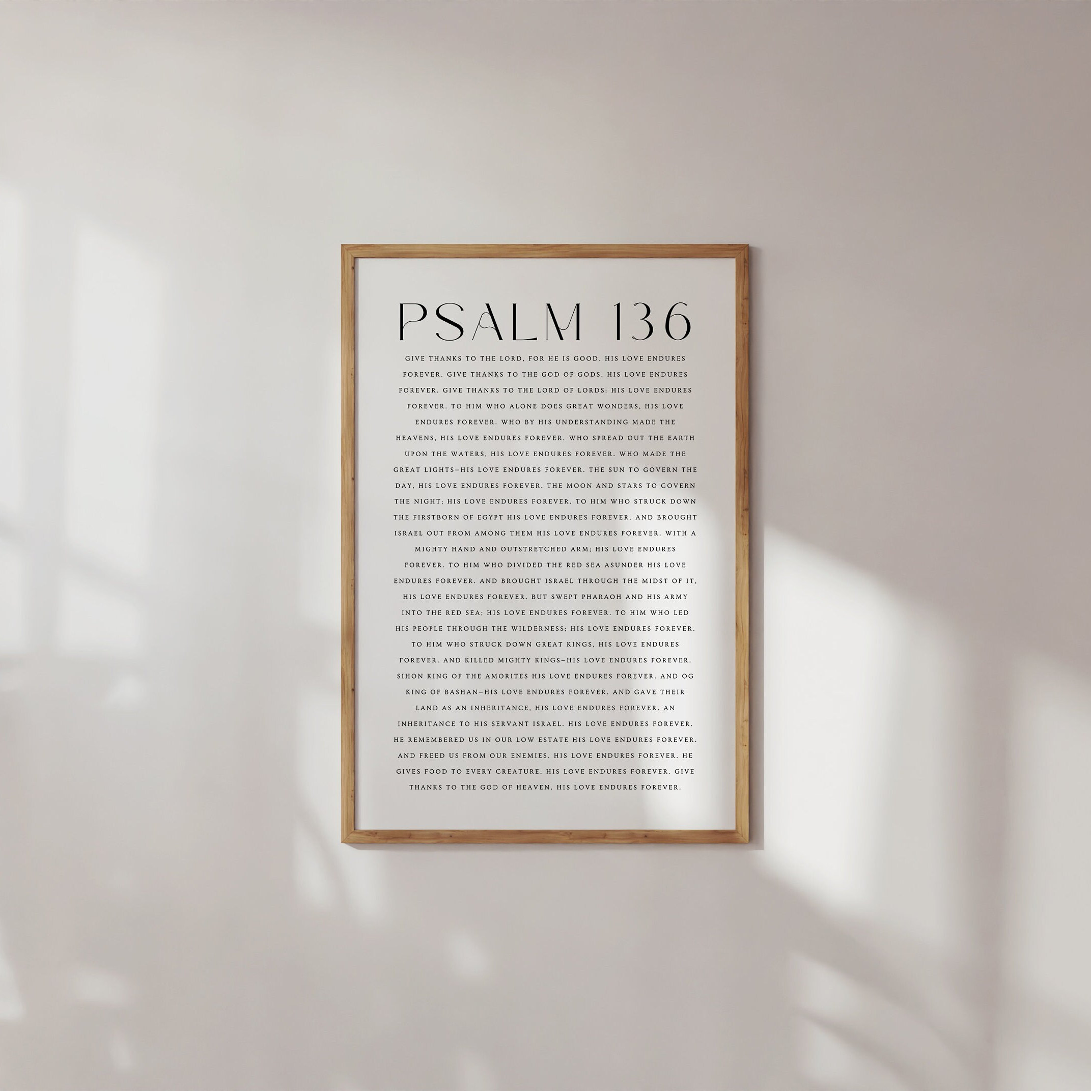 Psalm 136, Give Thanks to the Lord for He is Good, Thanksgiving Psalm ...