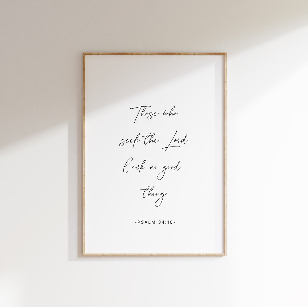 Psalm 34:10, Bible Verse Printable, Bible Verse Wall Art, Scripture ...