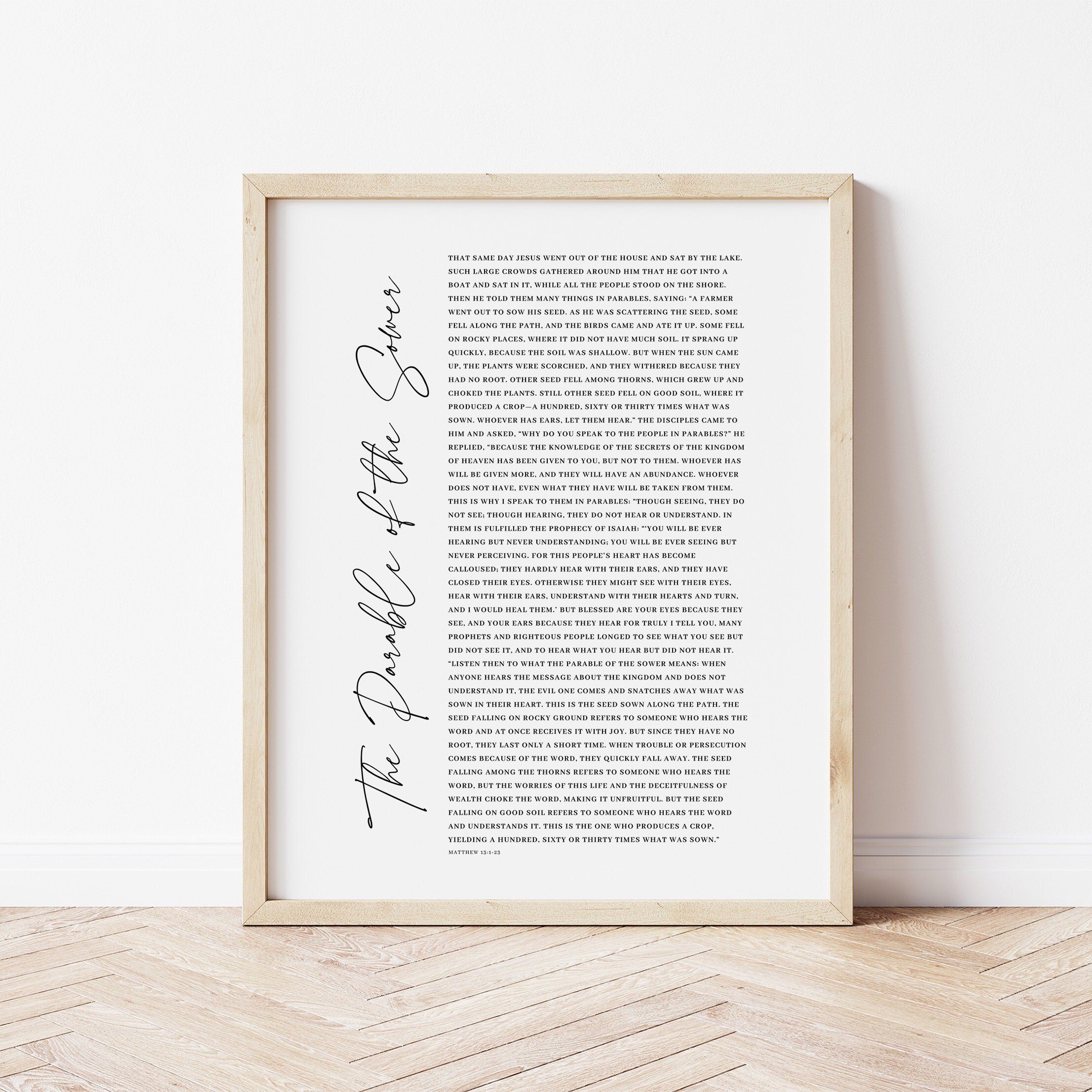 Matthew 13:1-23 the Parable of the Sower Teachings of Jesus - Etsy