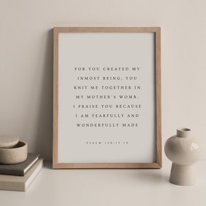 Psalm 139:13-14, You Created My Inmost Being, I Am Fearfully ...