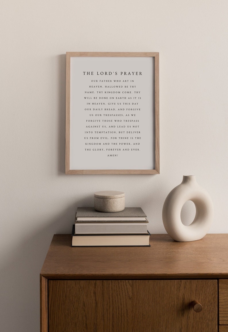 The Lord's Prayer Printable Wall Art, Christian Wall Art, Prayer ...