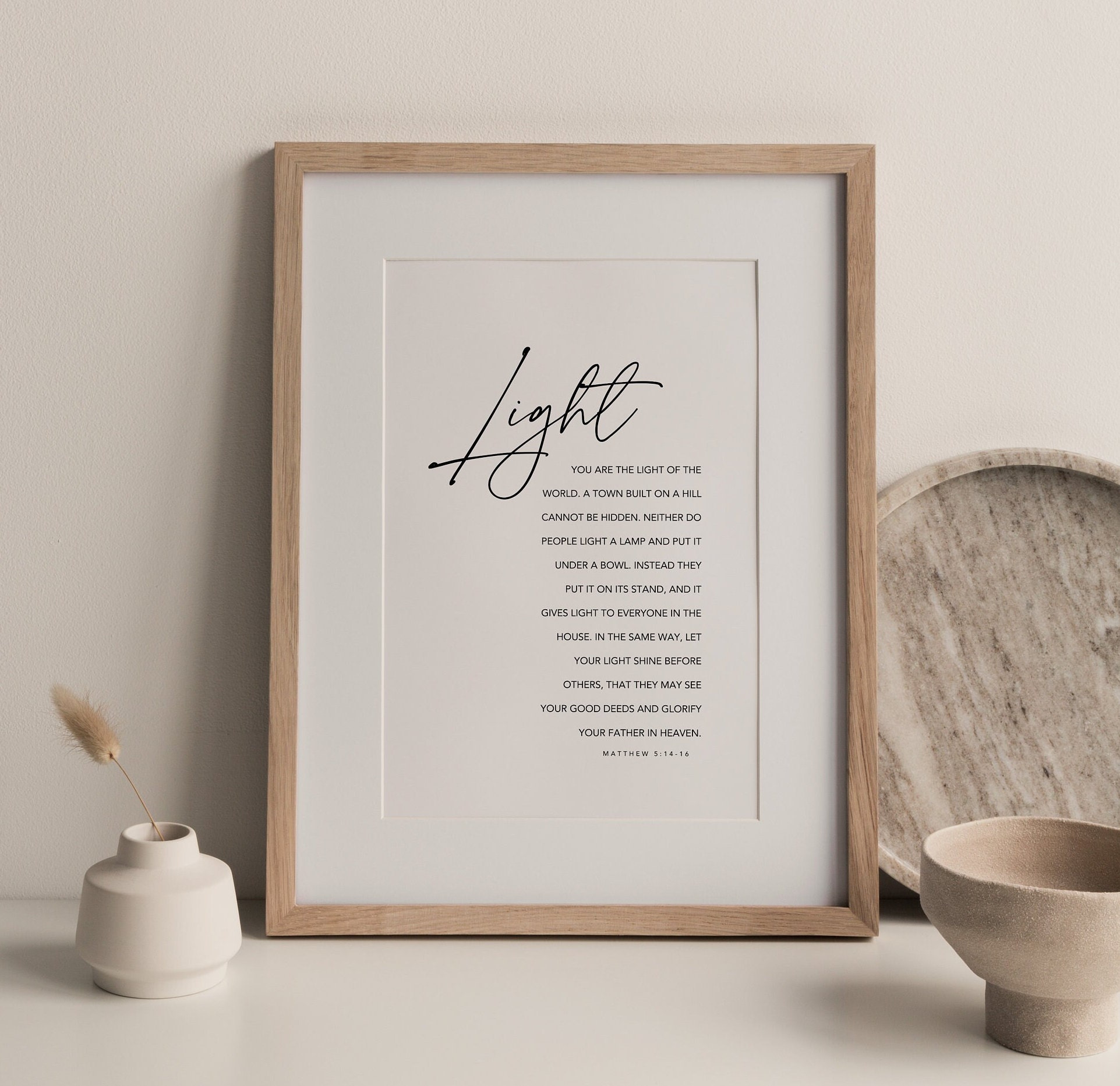 Matthew 5:14-16, You Are the Light of the World, Bible Verse Wall Art ...