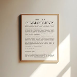 Exodus 20, the 10 Commandments Printable, the Ten Commandments Wall Art ...