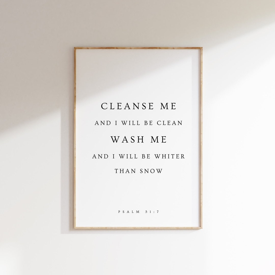 Psalm 51:7, Cleanse Me & I Will Be Clean, Christian Printable, Laundry ...
