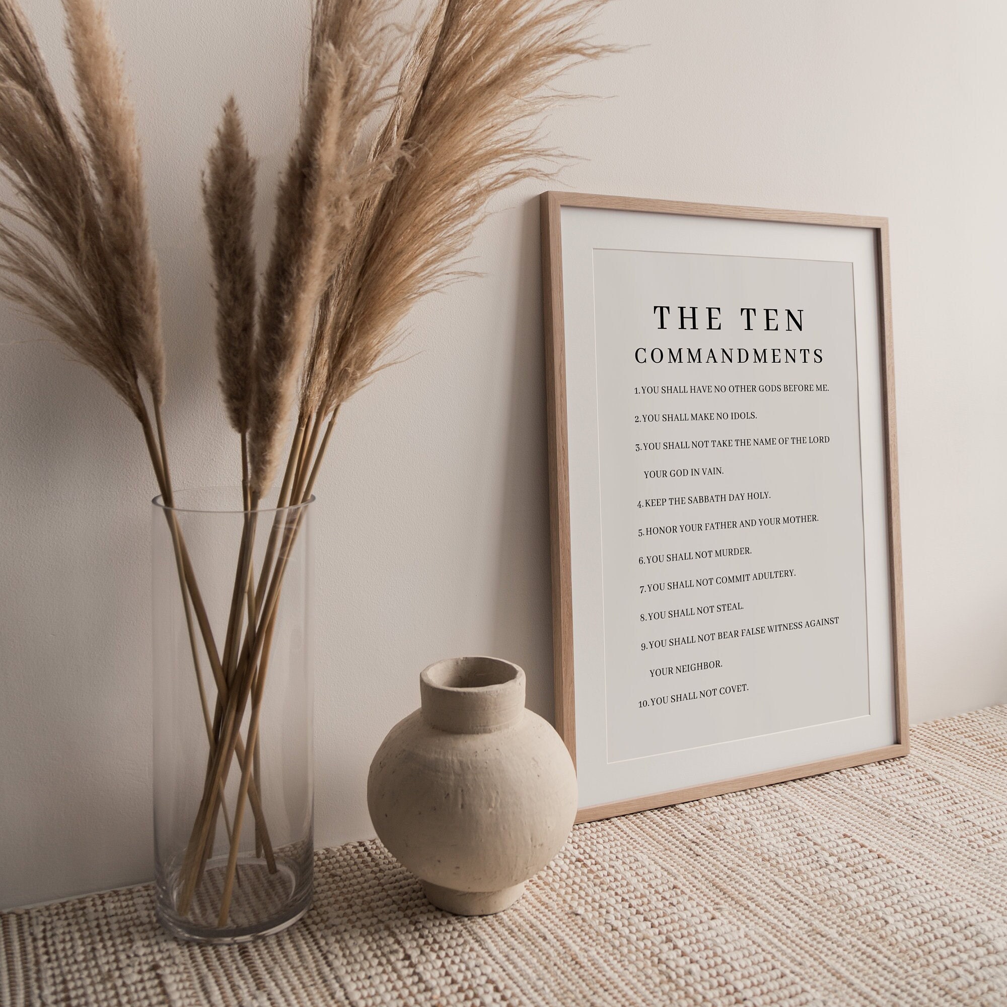 The Ten Commandments Bible Verse Wall Art, Ten Commandments Printable ...