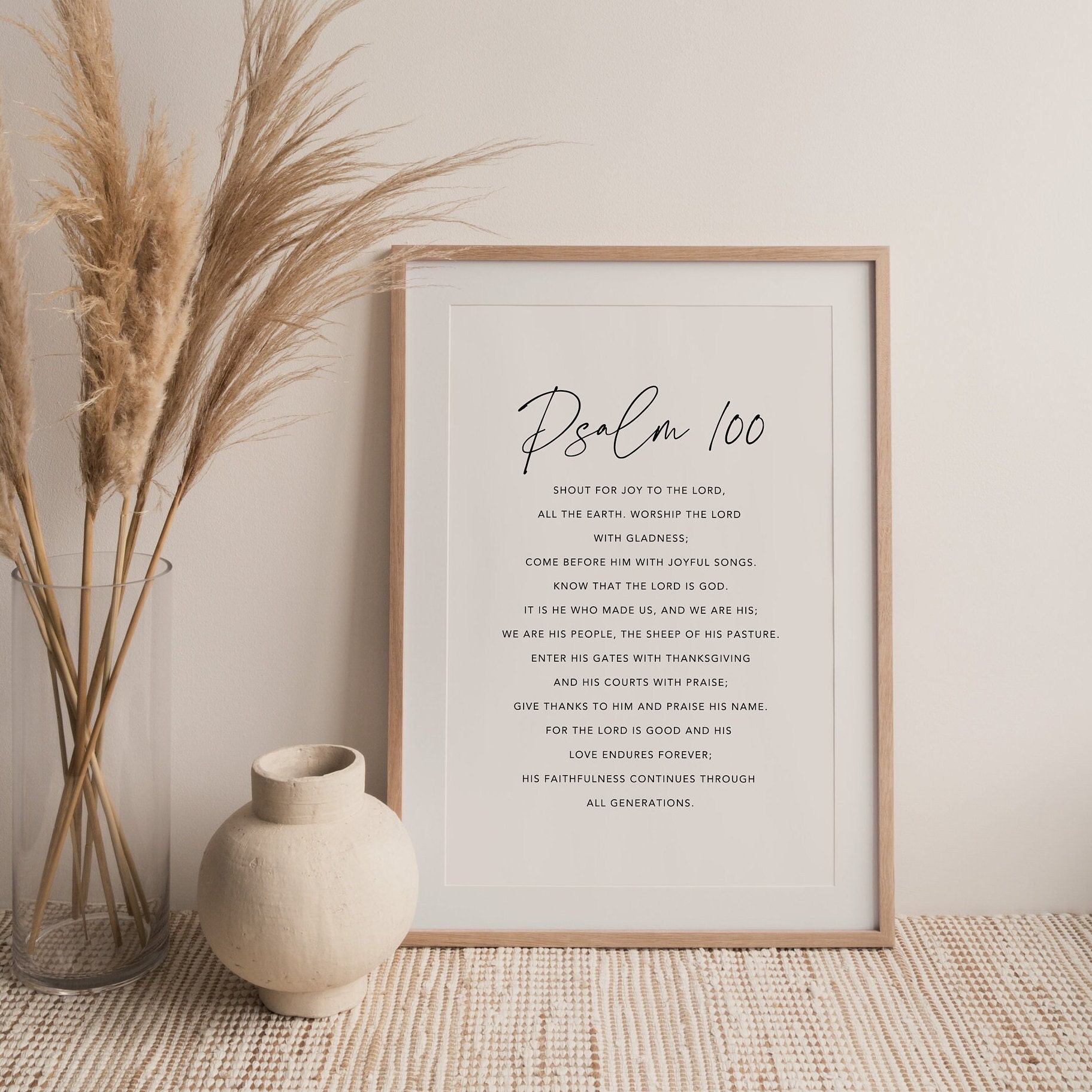 Psalm 100 Wall Art, Psalm 100 Printable, Bible Verse Printable, Psalm ...
