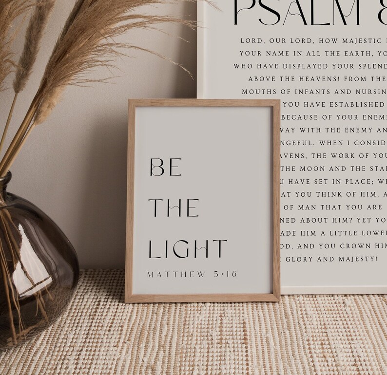 Matthew 5:16, Be the Light Printable, Bible Verse Printable, Modern ...