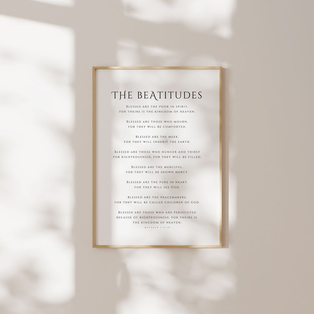 Matthew 5:3-10, the Beatitude, Blessed Are the Poor in Spirit, Bible ...
