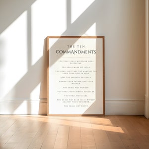 The Ten Commandments Wall Art, the Ten Commandments Printable, 10 ...