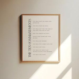 The Ten Commandments Wall Art, the 10 Commandments Printable, Christian ...