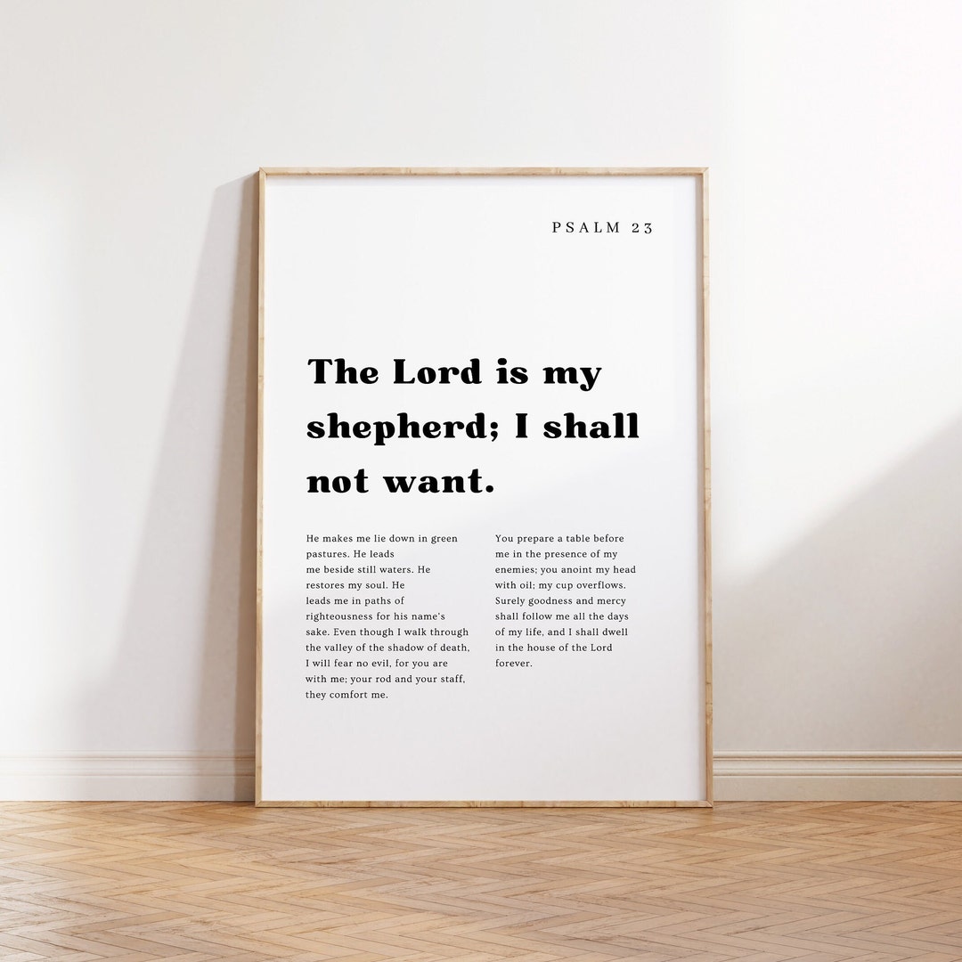 Psalm 23 Printable, the Lord is My Shepherd; I Shall Not Want, Bible ...