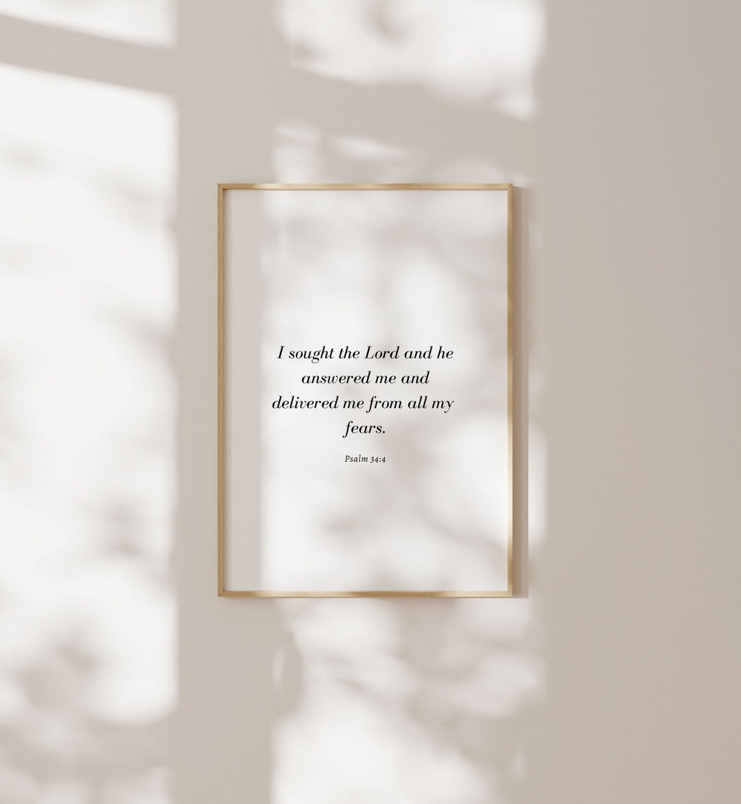 Psalm 34:4, I Sought the Lord & He Answered Me, Bible Verse Printable ...