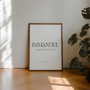 Matthew 1:23, Immanuel, God With Us, Christmas Bible Verse Printable ...