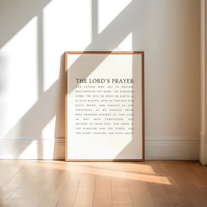 The Lord's Prayer Printable, the Lords Prayer Wall Art, Minimal the ...