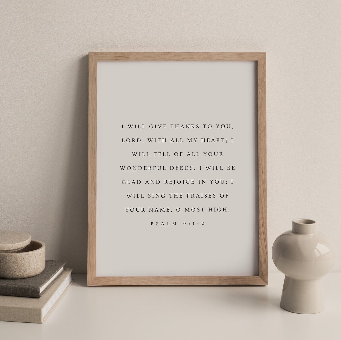 Psalm 9:1-2 I Will Give Thanks to You Lord Thanksgiving - Etsy