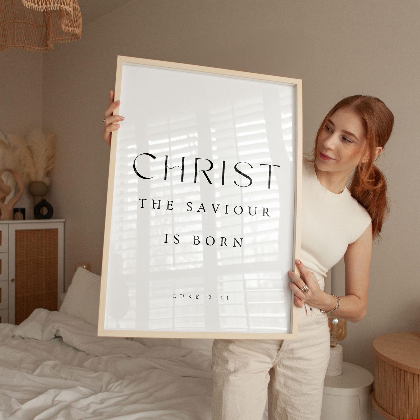 Luke 2:11, Christ the Saviour is Born, Christian Christmas Wall Art ...