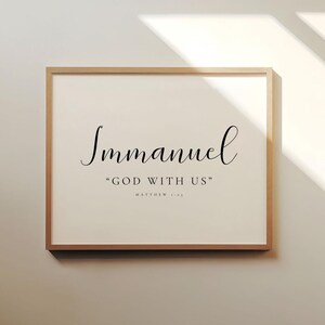Matthew 1:23, Immanuel, God With Us, Christian Christmas Printable ...