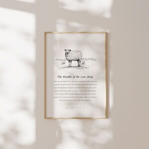 Matthew 18:12-14, the Parable of the Lost Sheep, Vintage Christian Wall ...
