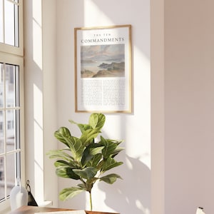 The Ten Commandments Printable, Ten Commandments Wall Art, Vintage ...