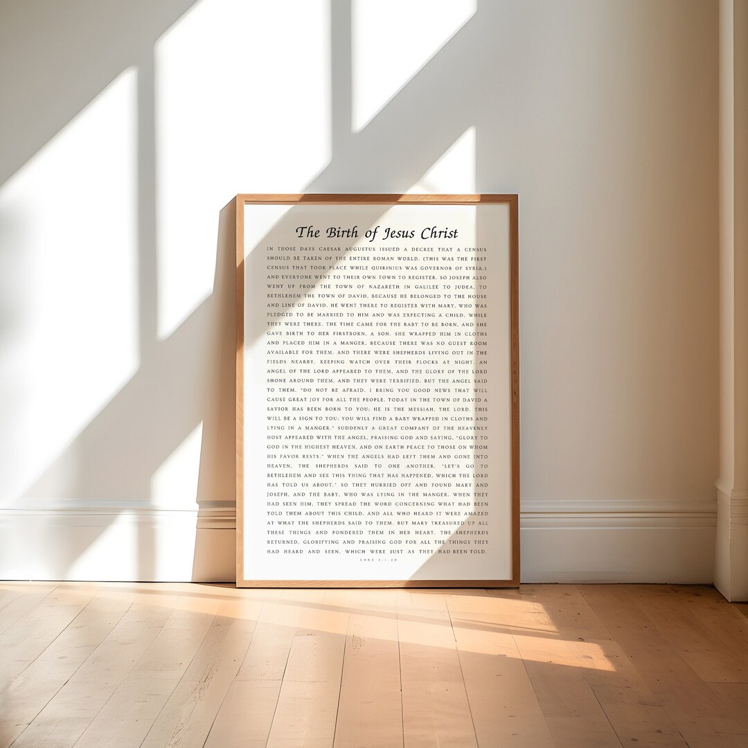 Luke 2:1-20, the Birth of Jesus Christ, Christmas Story Printable ...
