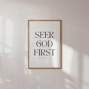 Matthew 6:33, Seek God First, Christian Printable, Bible Verse Wall Art ...