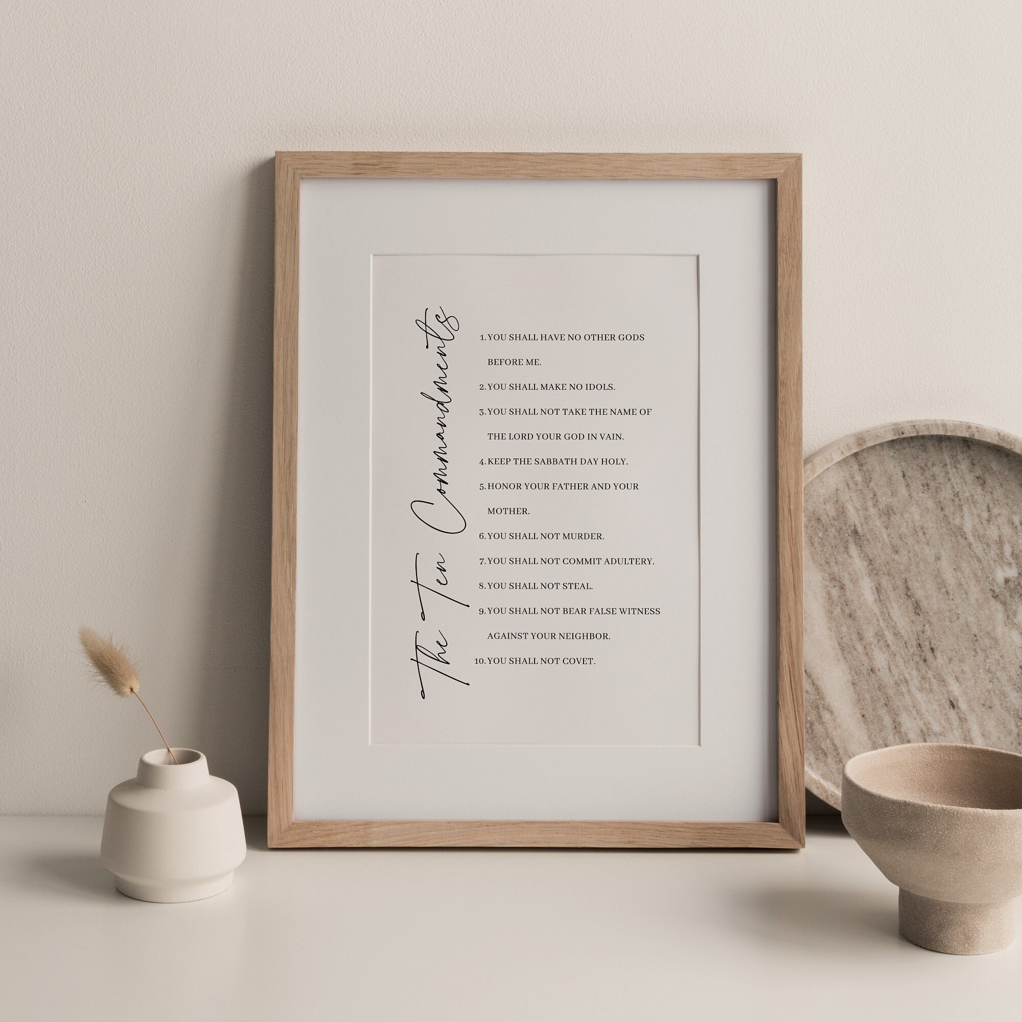 The Ten Commandments Bible Verse Wall Art, Ten Commandments Printable ...