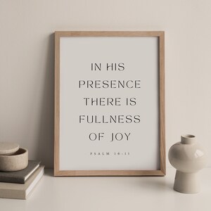 Psalm 16:11, in His Presence There is Fullness of Joy, Bible Verse Wall ...