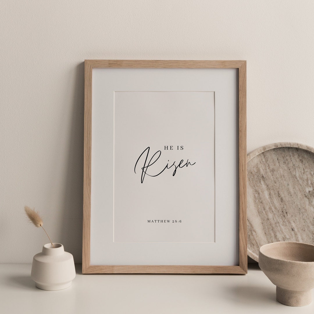 Matthew 28:6, He is Risen Printable, He is Risen Card, Easter Printable ...