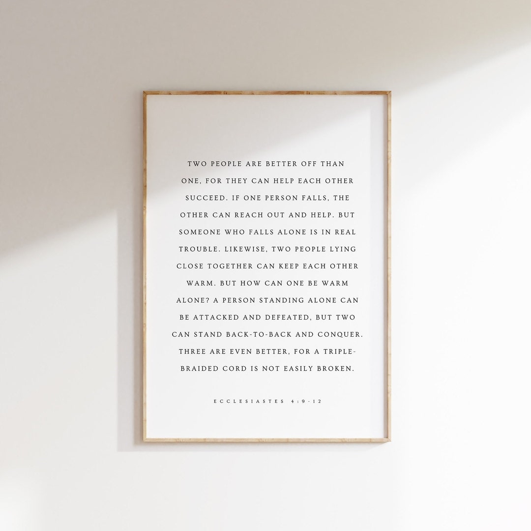 Ecclesiastes 4:9-12, Two People Are Better off Than One, Christian ...