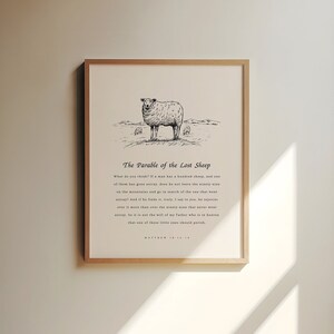Matthew 18:12-14, the Parable of the Lost Sheep, Vintage Christian Wall ...