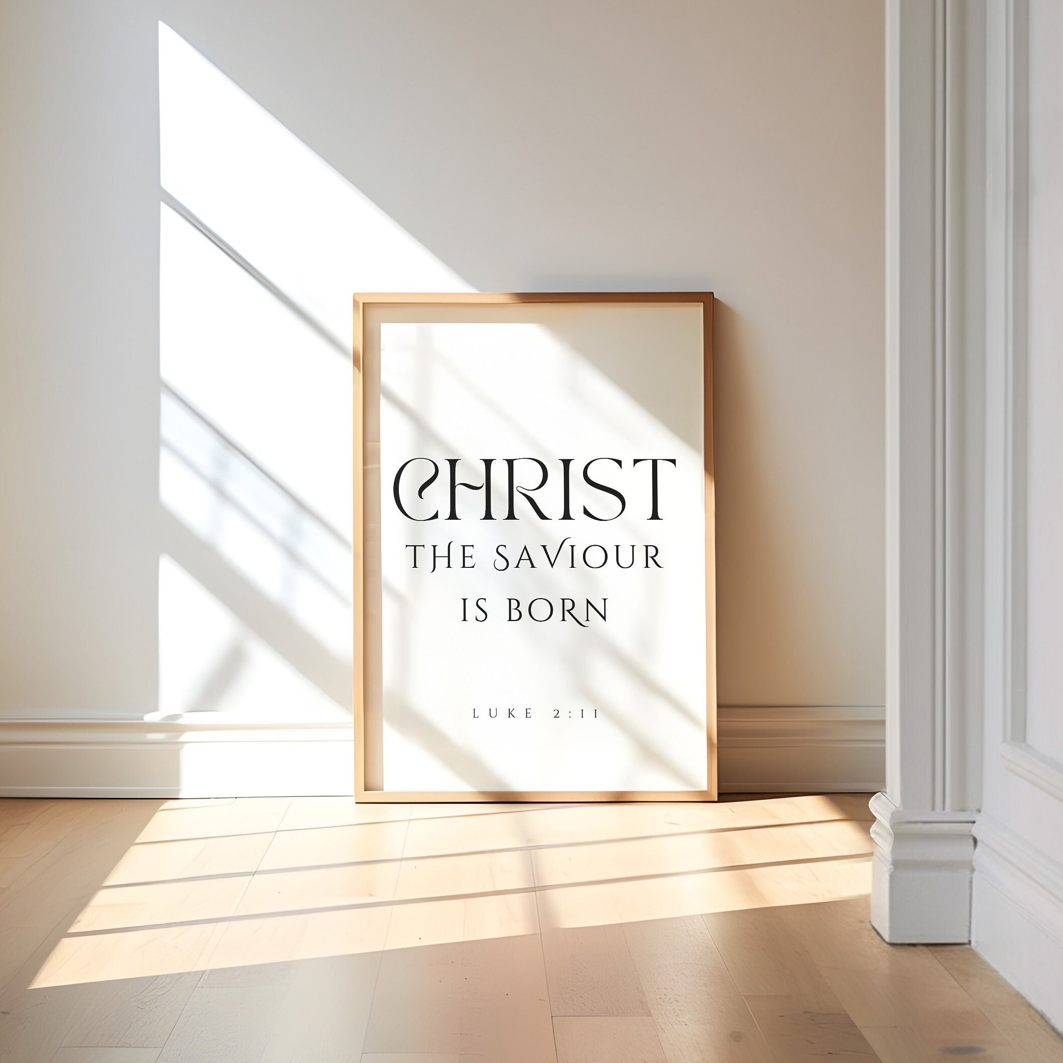 Luke 2:11, Christ the Saviour is Born, Christian Christmas Wall Art ...
