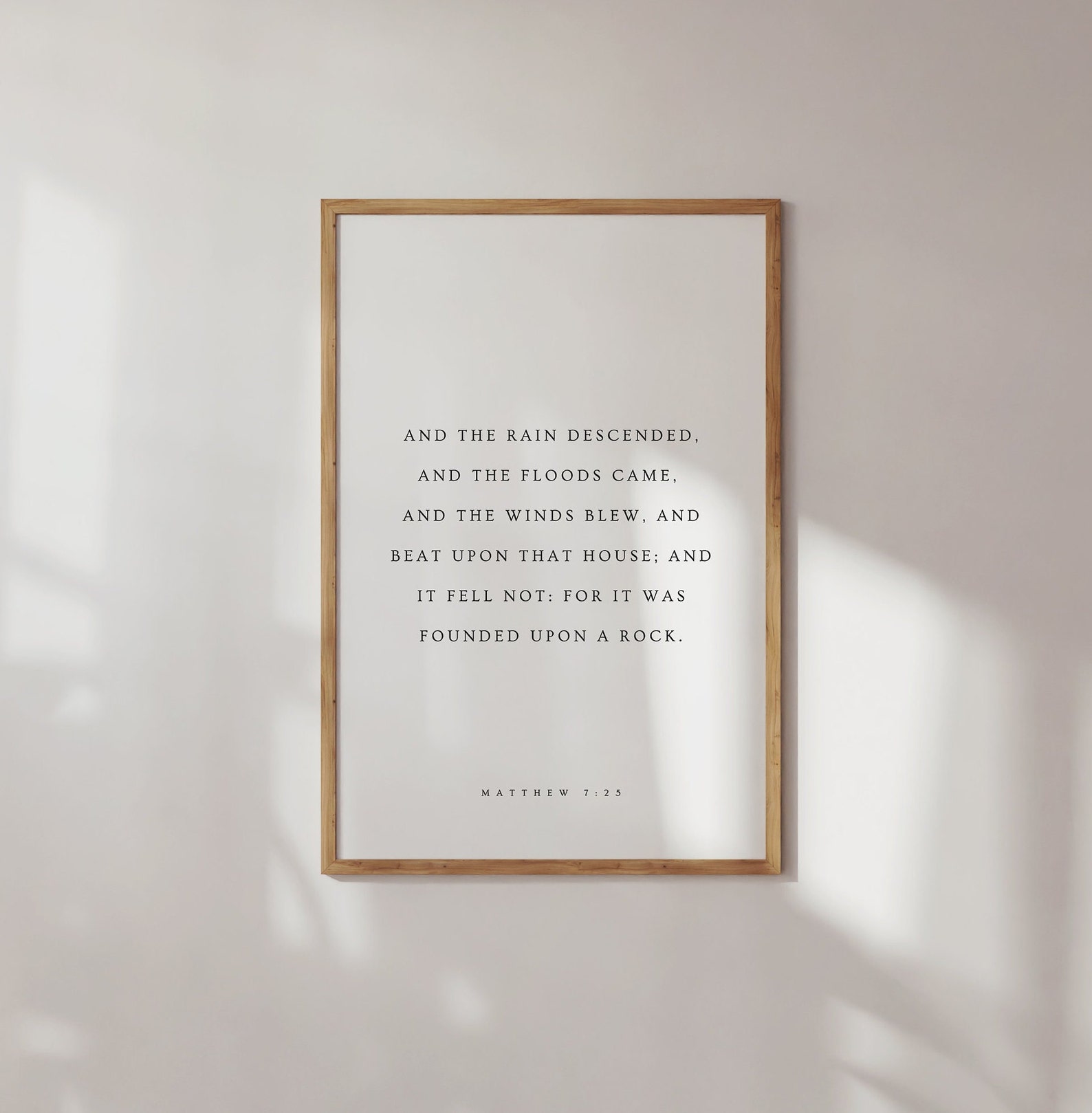 Matthew 7:25, and the Rain Descended, Founded Upon A Rock, Modern ...