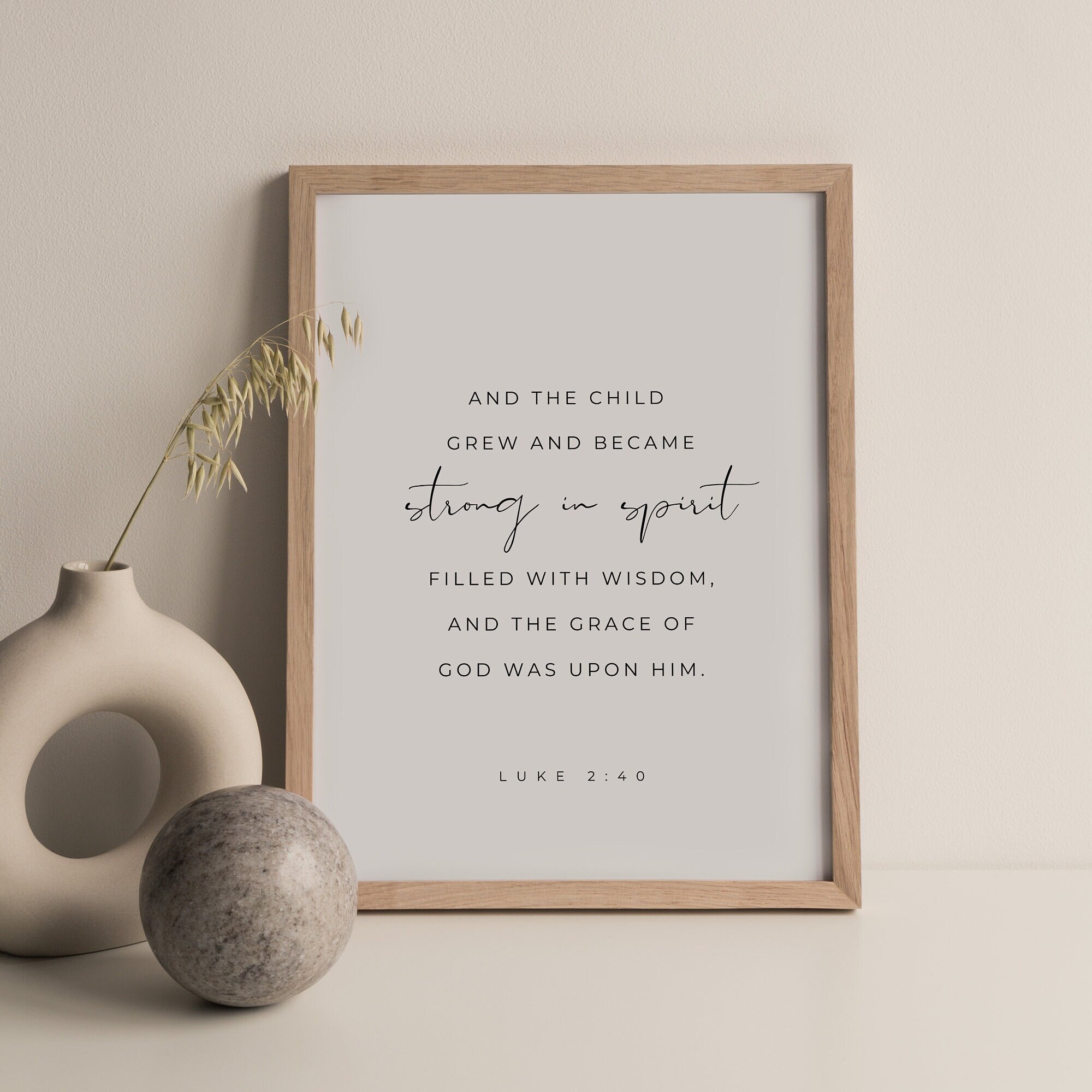 Luke 2:40, the Child Grew & Became Strong in Spirit, Christian Nursery ...
