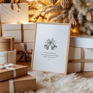 Set of 2 Christian Christmas Wall Art, Christmas Bible Verse Prints ...