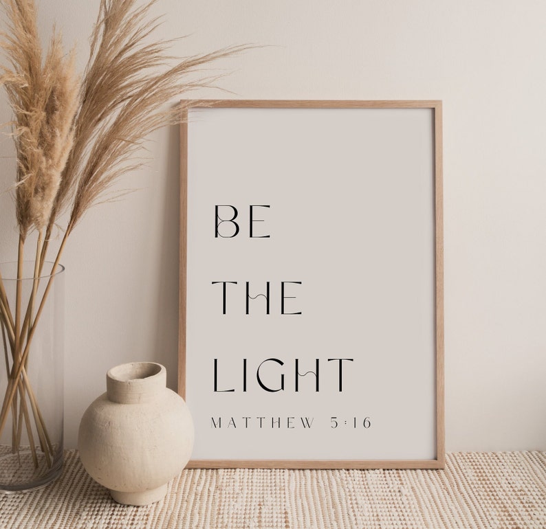 Matthew 5:16, Be the Light Printable, Bible Verse Printable, Modern ...