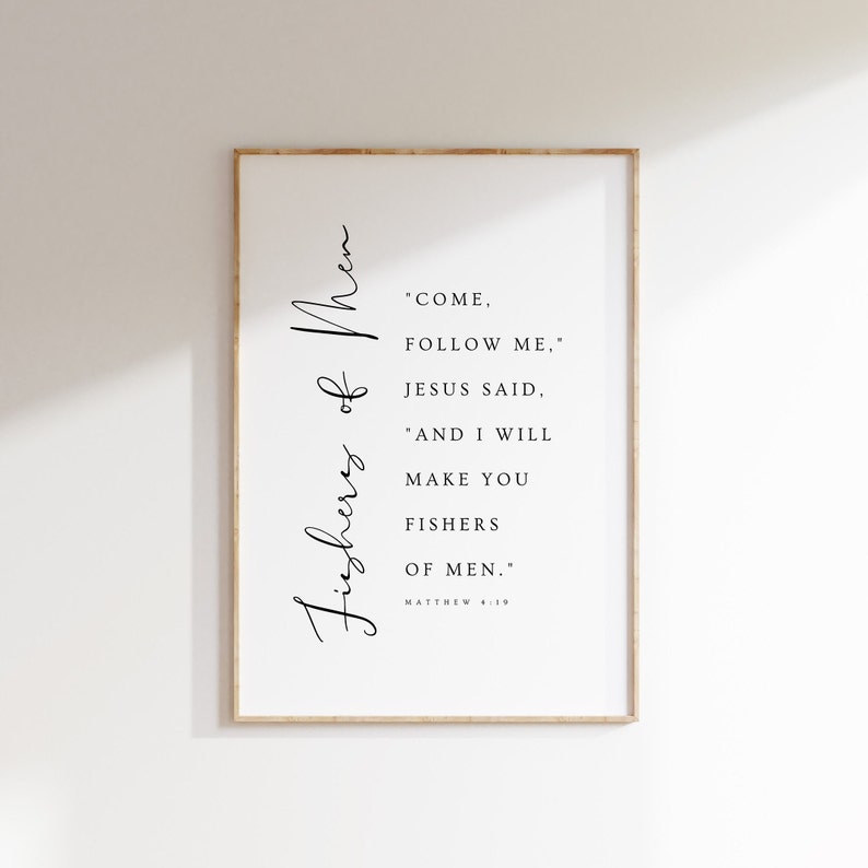 Matthew 4:19 Come Follow Me Fishers of Men Print Bible - Etsy