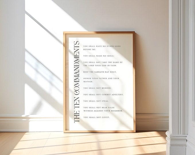 The Ten Commandments Wall Art, KJV, Christian Canvas Wall Decor ...