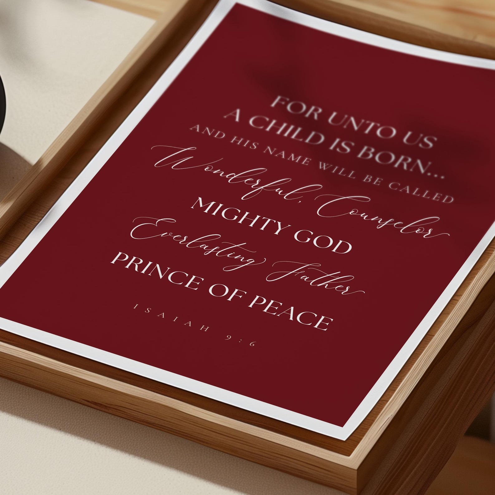 Isaiah 9:6, for Unto Us a Child is Born Printable, Christian Christmas ...