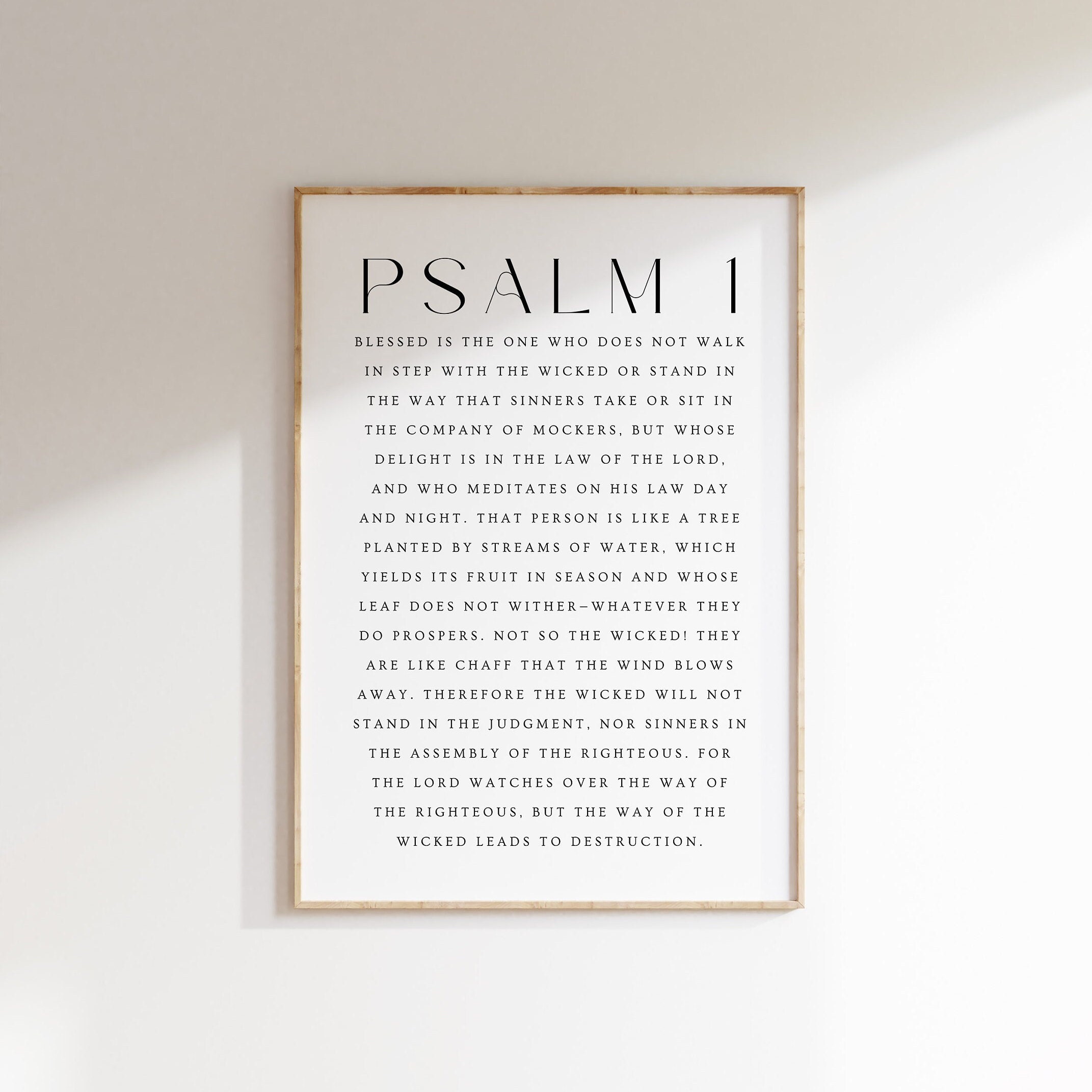 Psalm 1, Blessed is the One, Psalm 1 Print, Bible Verse Printable Wall ...