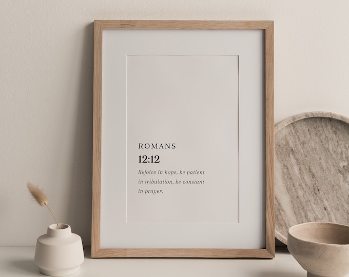 Romans 12:12 Physical Print Rejoice in Hope Bible Verse Prints Modern ...