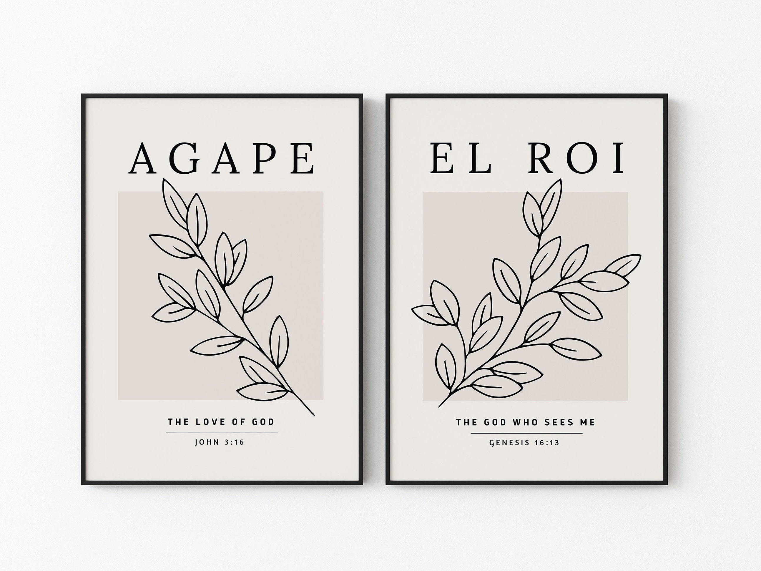 Agape Printable El Roi Printable Agape Wall Art Set of 2 - Etsy