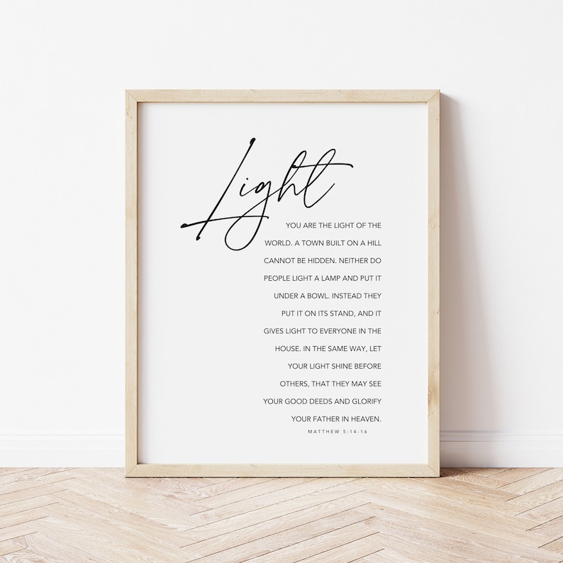 Matthew 5:14-16 You Are the Light of the World Bible Verse - Etsy