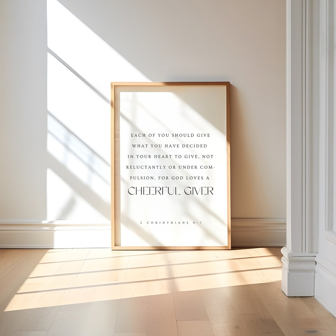 2 Corinthians 9:7, God Loves a Cheerful Giver, Christian Printable ...