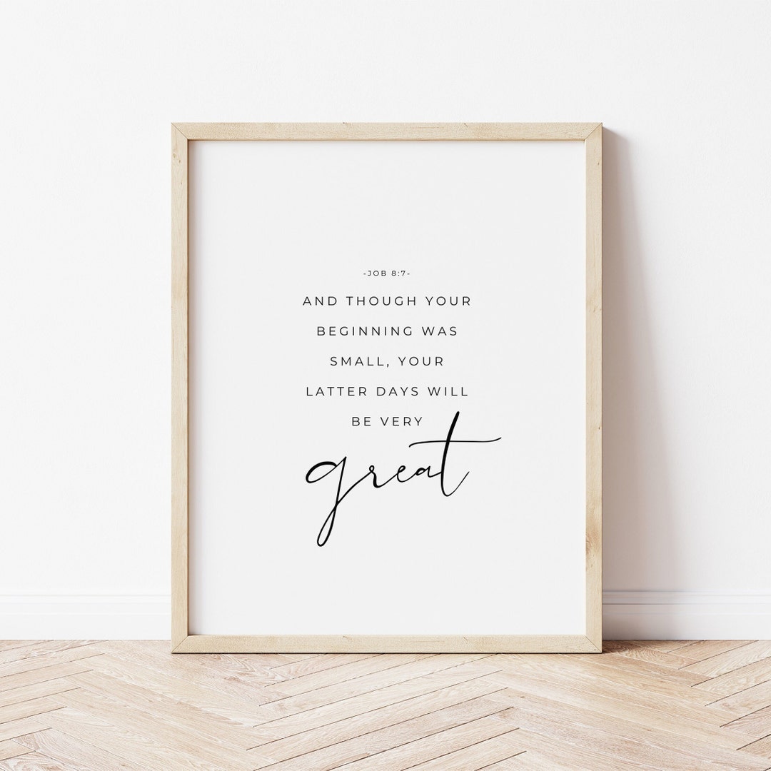 Job 8:7, Home Office Scripture, Bible Verse Printable Wall Art, Office ...